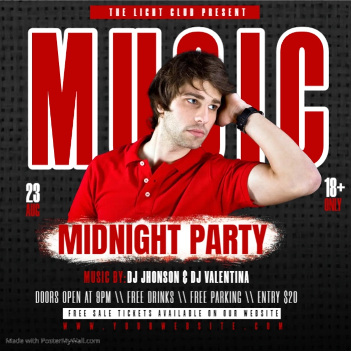 Midnight Party Social Media Post Template | PosterMyWall