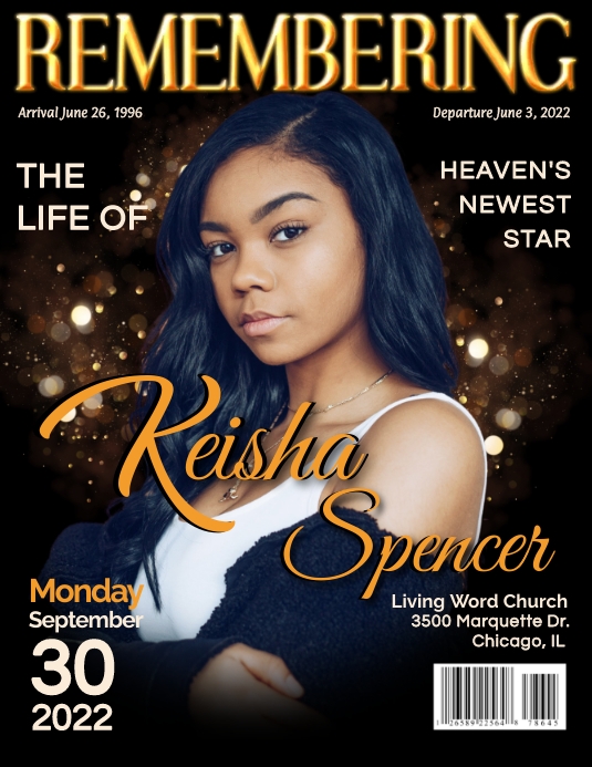 Copy of Midnight Remembering Funeral Announcement | PosterMyWall