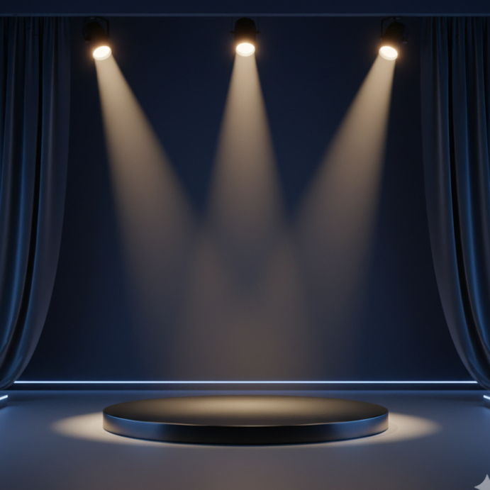 Midnight Stage with spotlight reveal. Template | PosterMyWall