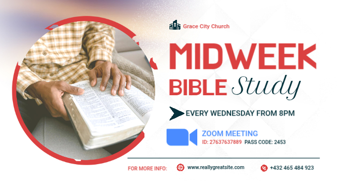Midweek Bible Study — Church Teaching & Fellowship Poster | Editable ...
