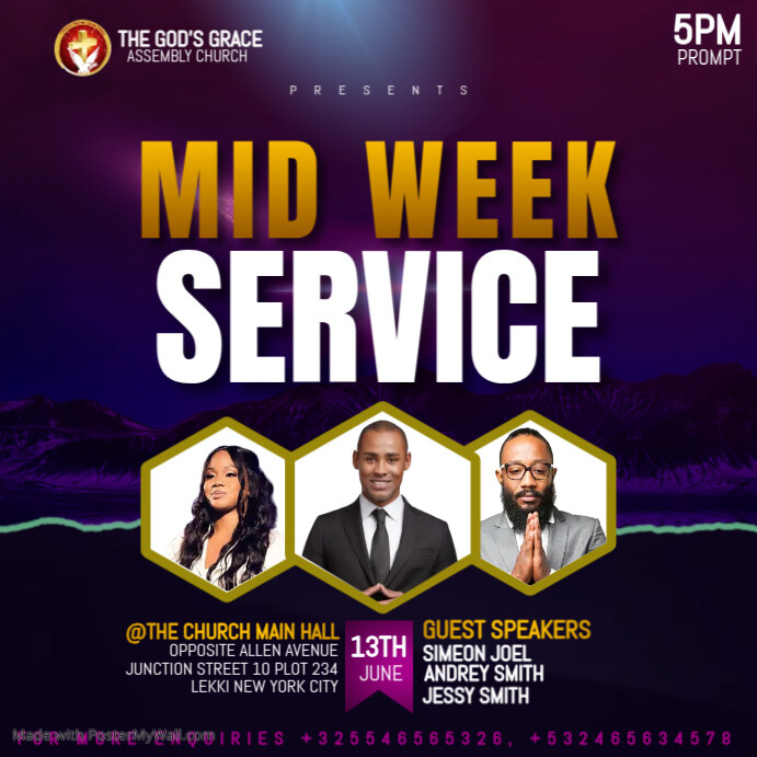 Midweek church event flyer Template | PosterMyWall