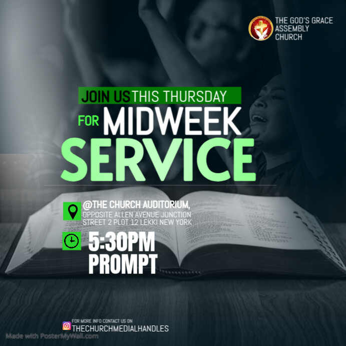 Midweek church event flyer template | PosterMyWall