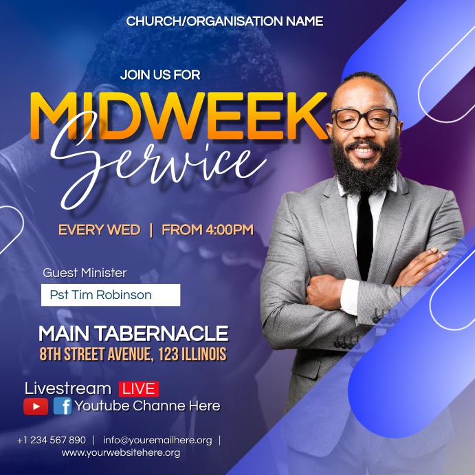 midweek church service Template | PosterMyWall
