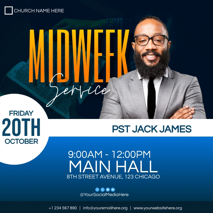 midweek church service Template | PosterMyWall