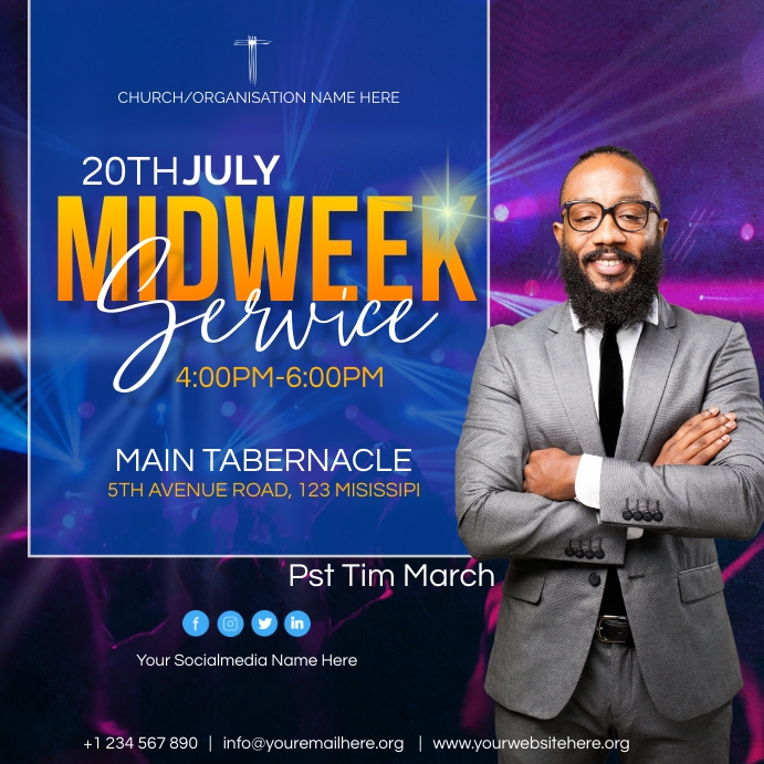 midweek church service Template | PosterMyWall