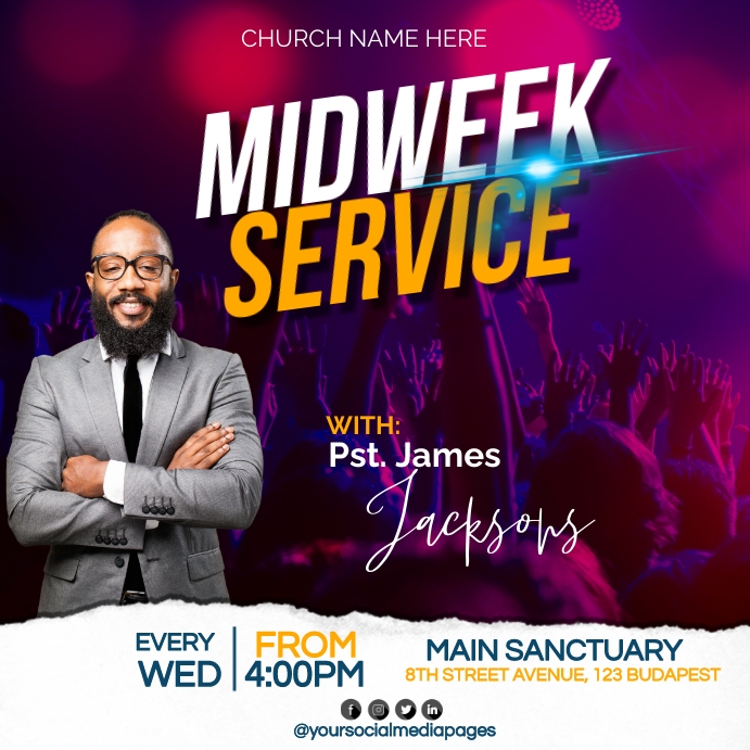 midweek church service Template | PosterMyWall