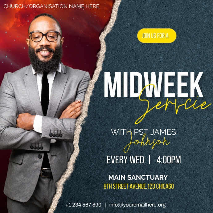 midweek church service Template | PosterMyWall