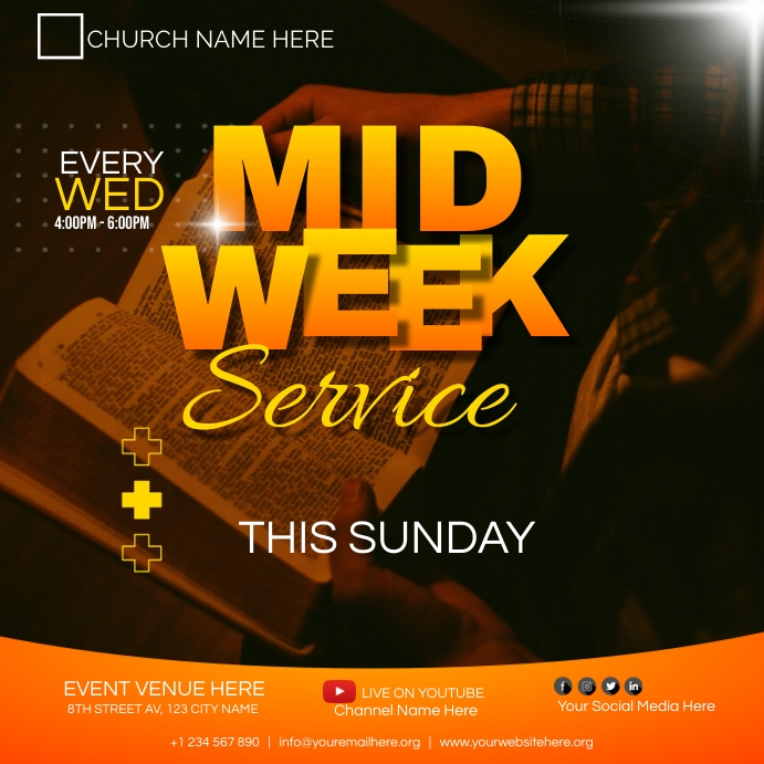 midweek church service Template | PosterMyWall