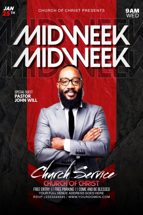 Midweek church service Template | PosterMyWall