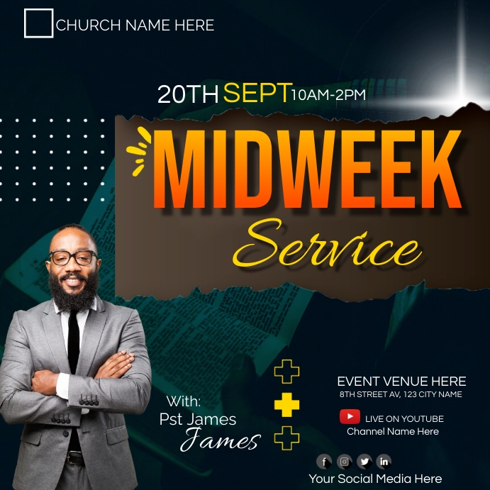 midweek church service Template | PosterMyWall