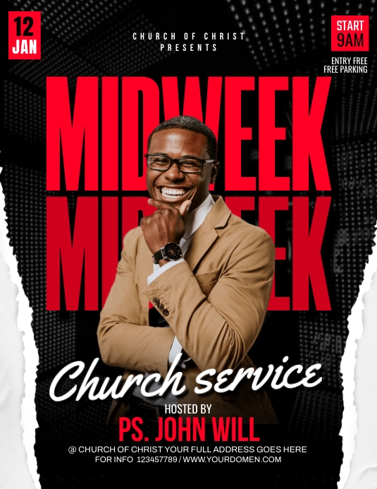 Midweek church service Template | PosterMyWall