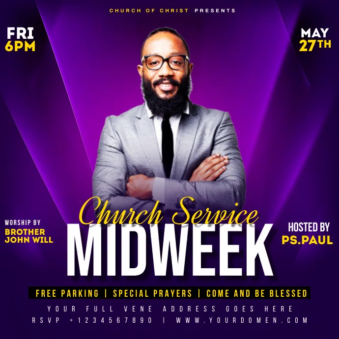 Midweek church service Template | PosterMyWall