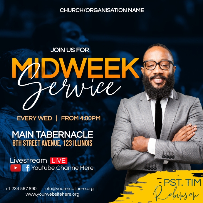 midweek church service Template | PosterMyWall