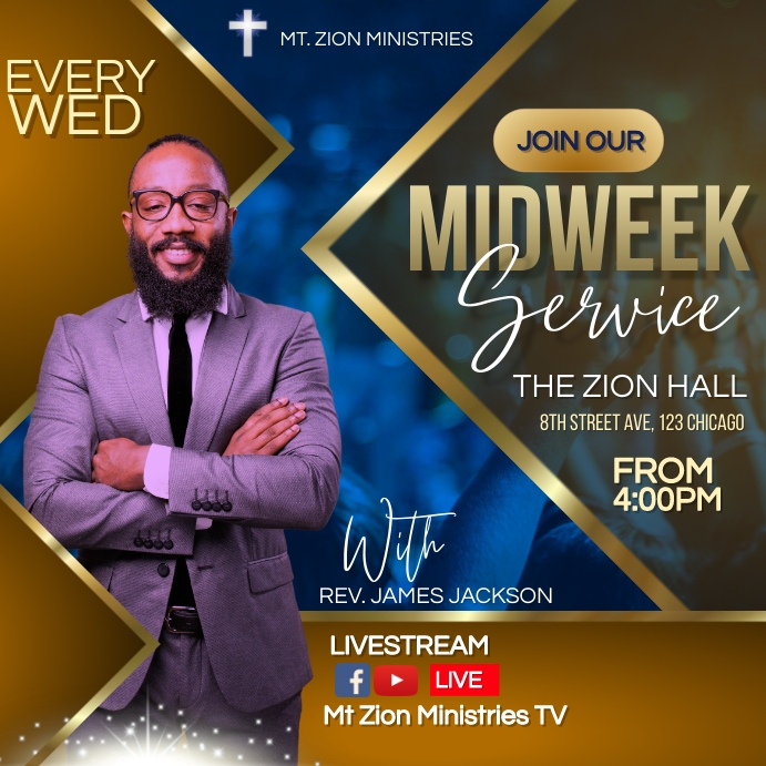 midweek church service Template | PosterMyWall