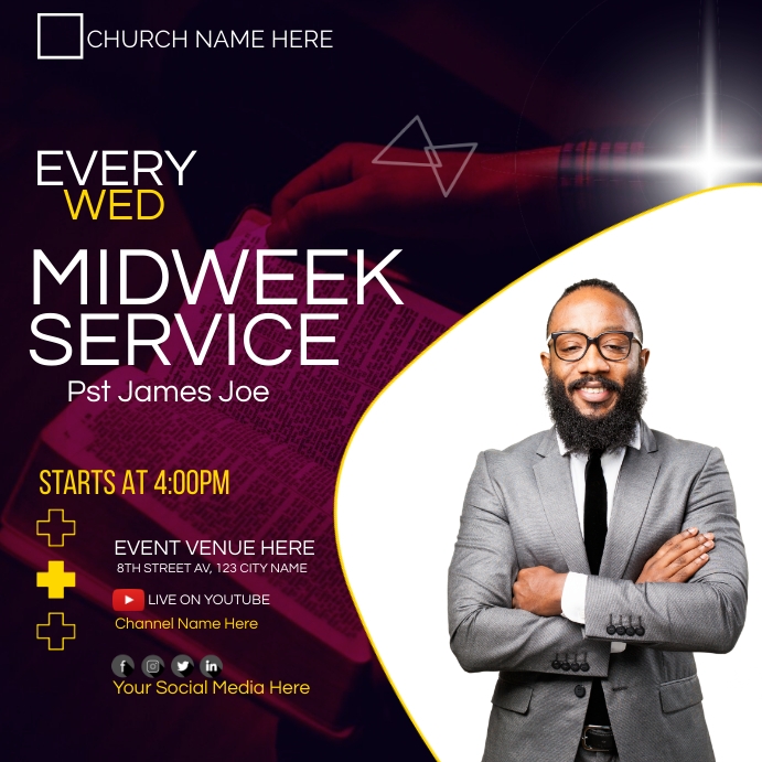 midweek church service Template | PosterMyWall