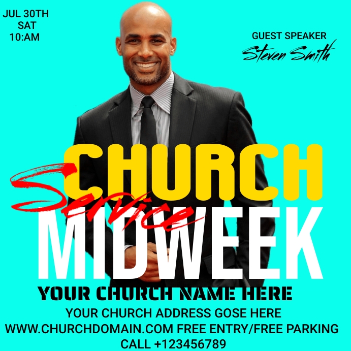 MIDWEEK CHURCH SERVICE Template | PosterMyWall