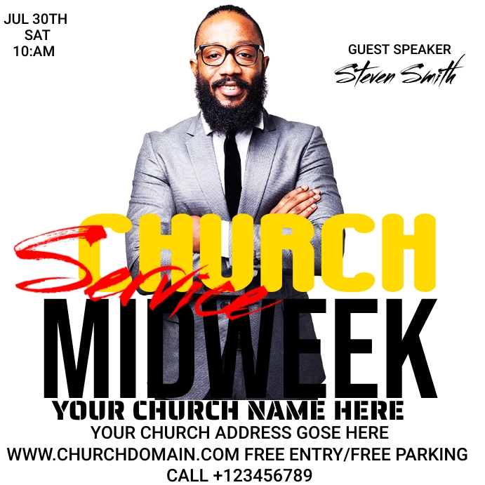 MIDWEEK CHURCH SERVICE Template | PosterMyWall