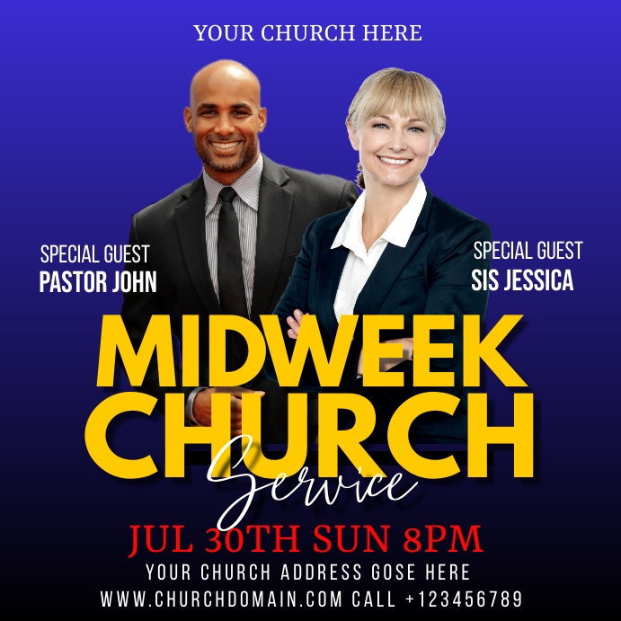 MIDWEEK CHURCH SERVICE Template | PosterMyWall