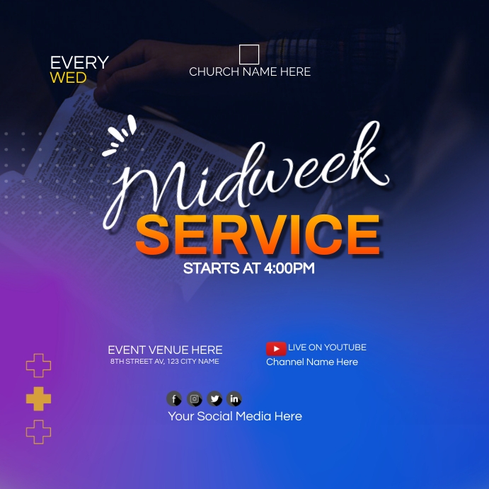 midweek church service Template | PosterMyWall
