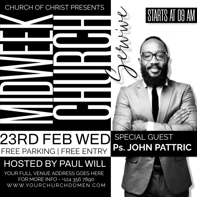 Midweek Church service Template | PosterMyWall