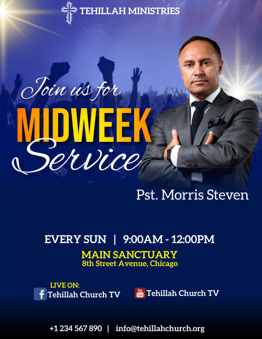 midweek church service flyer Template | PosterMyWall