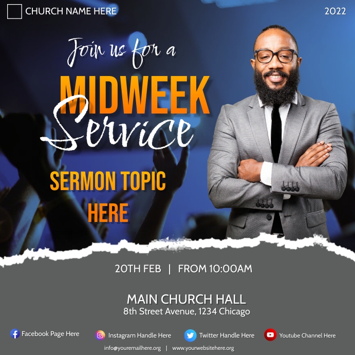 Copy of midweek church service flyer | PosterMyWall