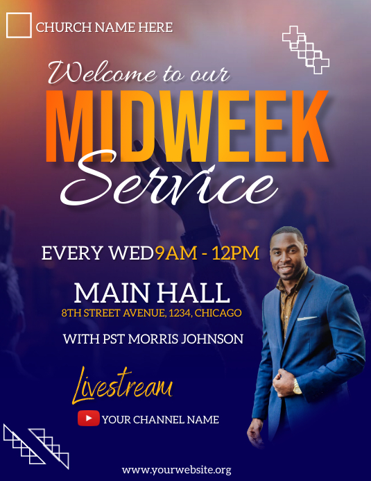 midweek church service flyer Template | PosterMyWall