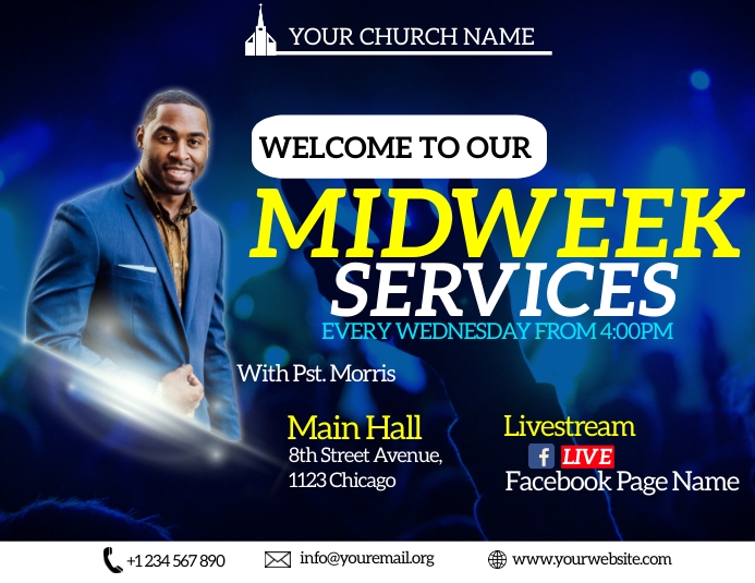 midweek church service flyer Template | PosterMyWall