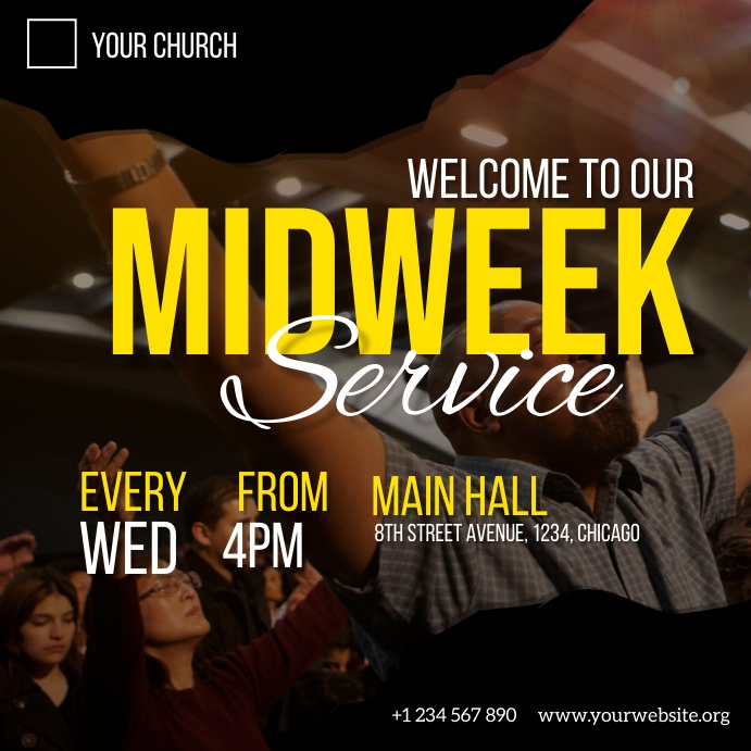 midweek church service flyer Template | PosterMyWall