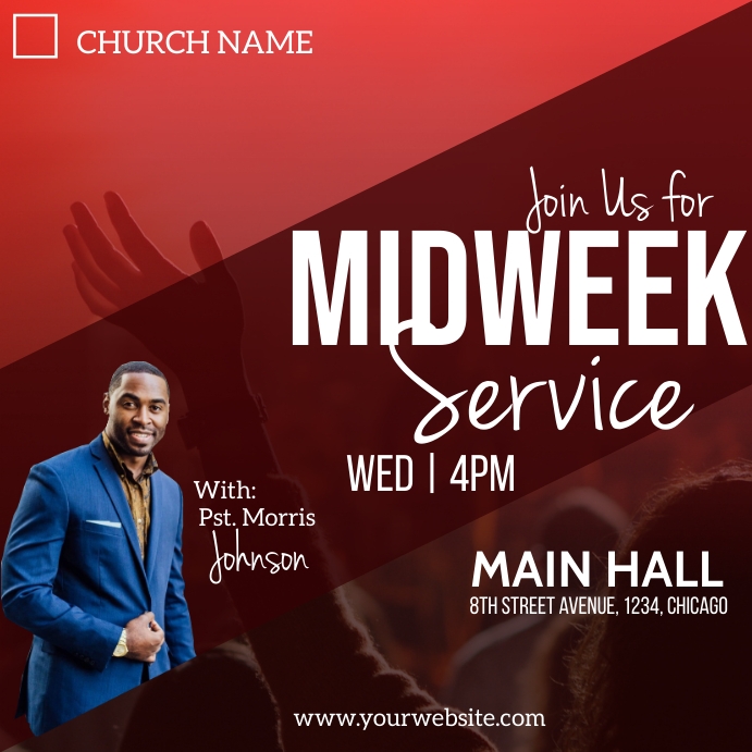 midweek church service flyer Template | PosterMyWall