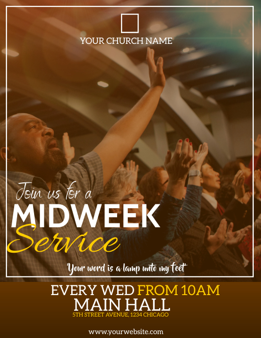 Copy of midweek church service flyer | PosterMyWall