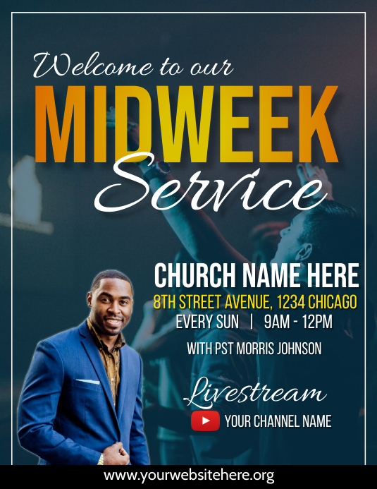 midweek church service flyer Template | PosterMyWall