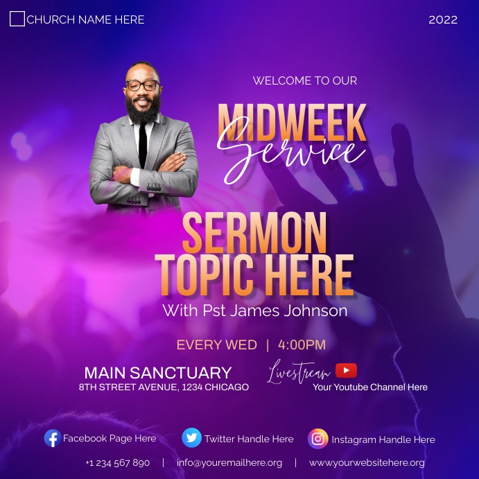 Copy of midweek church service flyer | PosterMyWall