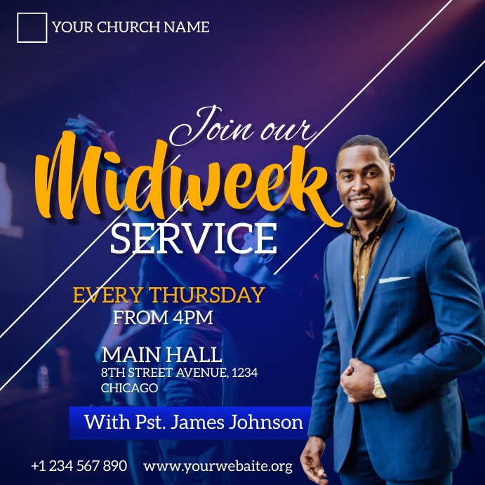 midweek church service flyer Template | PosterMyWall
