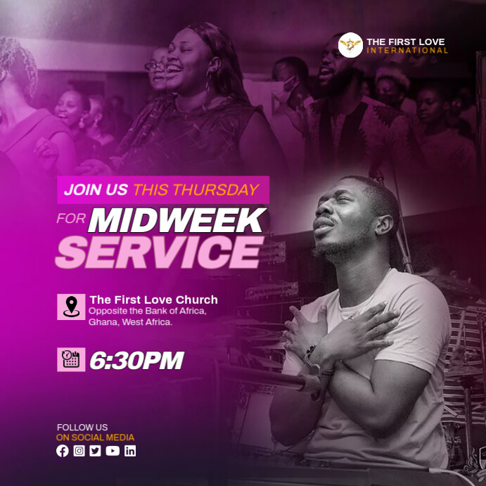 Copy of Midweek Church Service Flyer Template | PosterMyWall