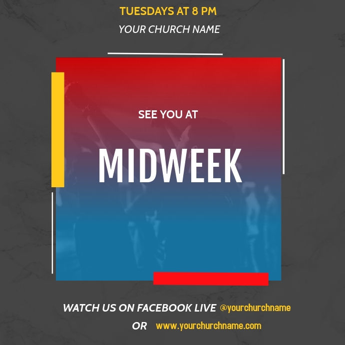 MIDWEEK CHURCH SERVICES Template | PosterMyWall