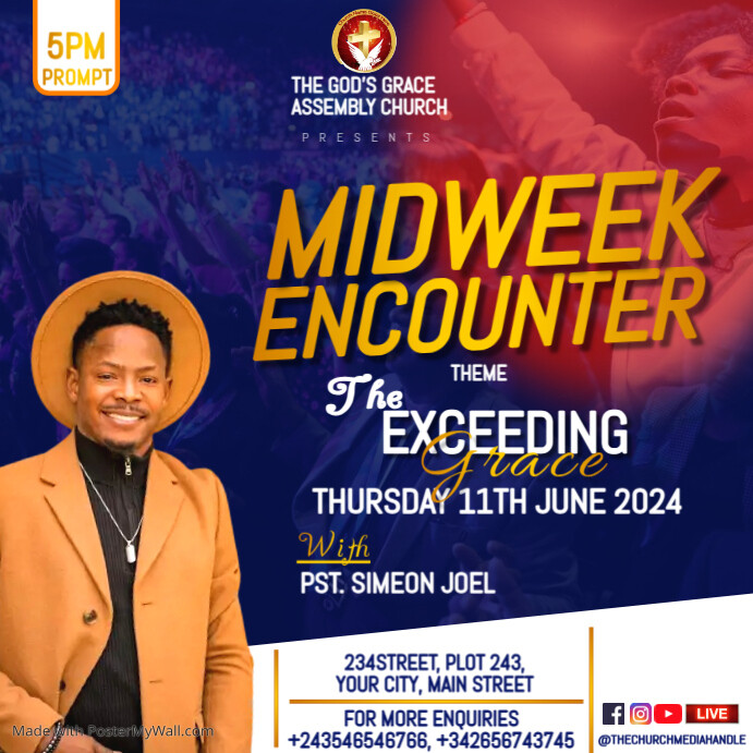 Midweek encounter service event flyer Template | PosterMyWall