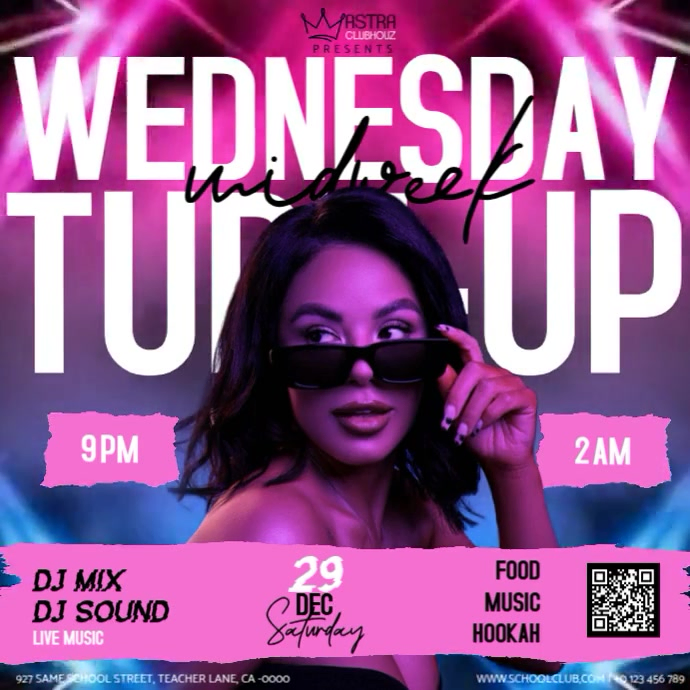 Plantilla de Midweek night club party event design template ...