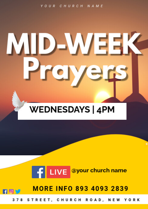 Plantilla de midweek prayer service | PosterMyWall