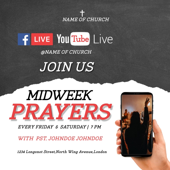 MIDWEEK PRAYERS FLYER Template | PosterMyWall