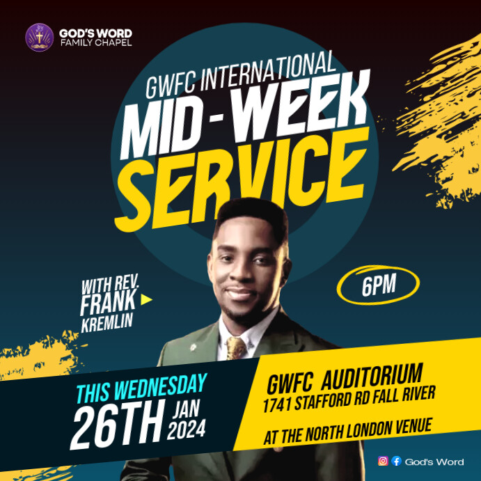 midweek service church flyer Template | PosterMyWall