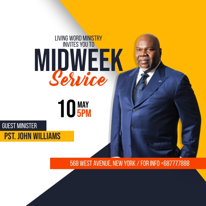 Midweek Service Template | PosterMyWall