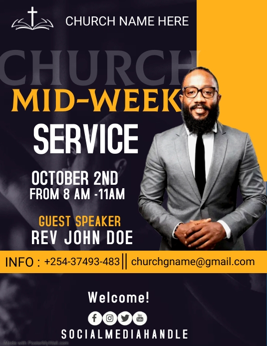 Midweek Service Template | PosterMyWall