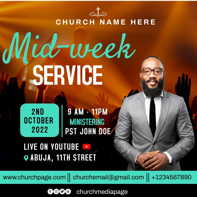 Midweek Service Template | PosterMyWall