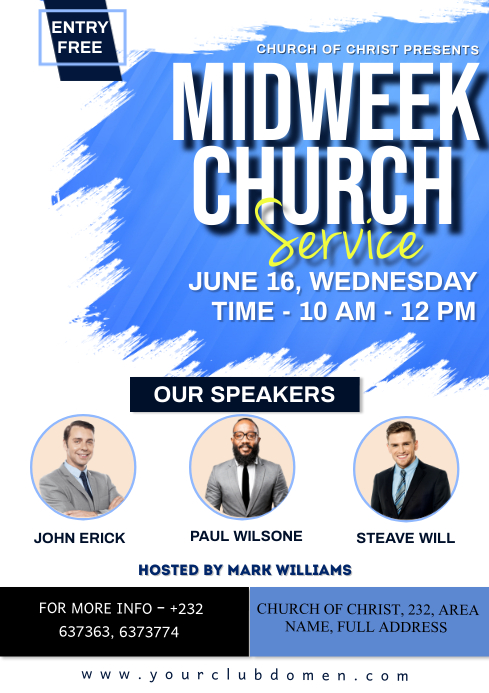 MIDWEEK SERVICE Template | PosterMyWall