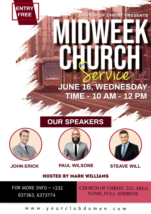 MIDWEEK SERVICE Template | PosterMyWall