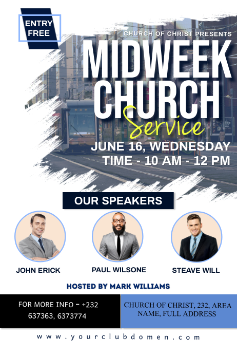 MIDWEEK SERVICE Template | PosterMyWall