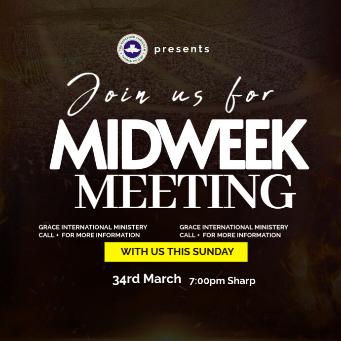 MIDWEEK SERVICE Templat | PosterMyWall