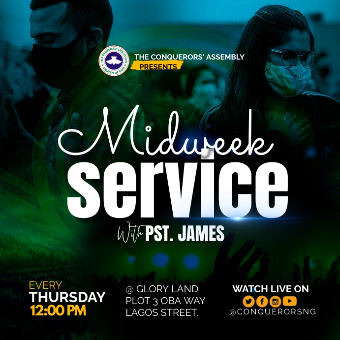 MIDWEEK SERVICE Template | PosterMyWall