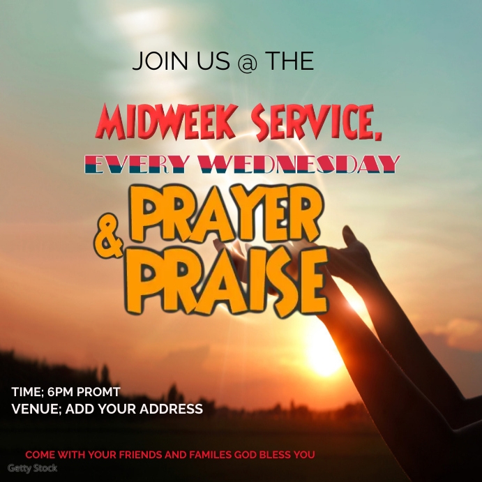 MIDWEEK SERVICE Template | PosterMyWall